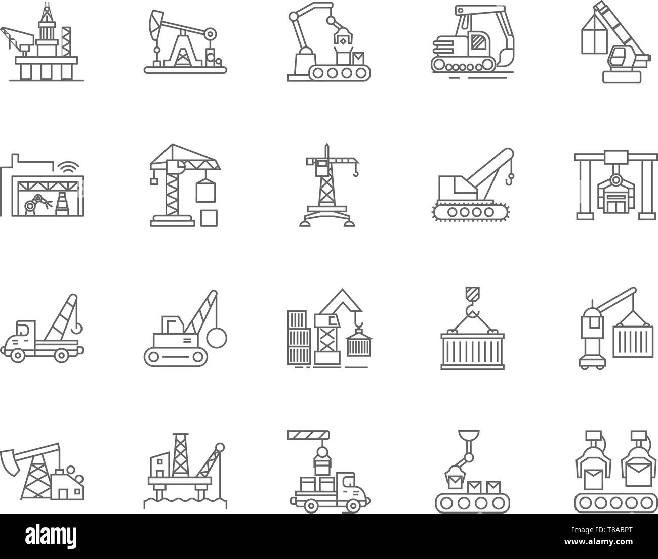 Access equipment line icons, linear signs, vector set, outline concept ...