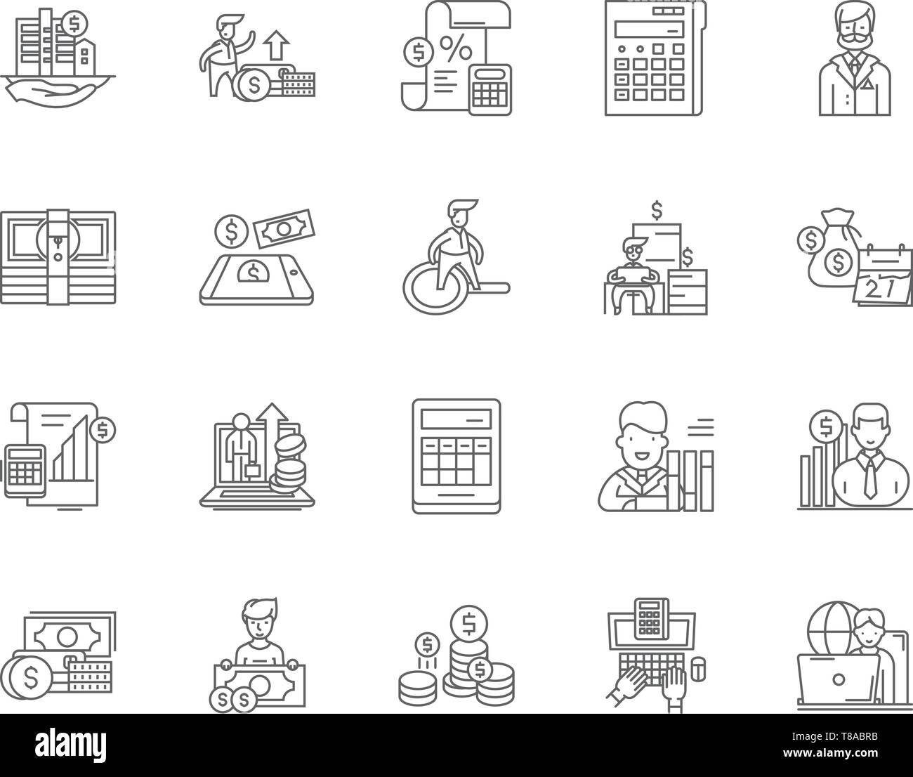 Accountants line icons, signs, vector set, outline illustration concept ...