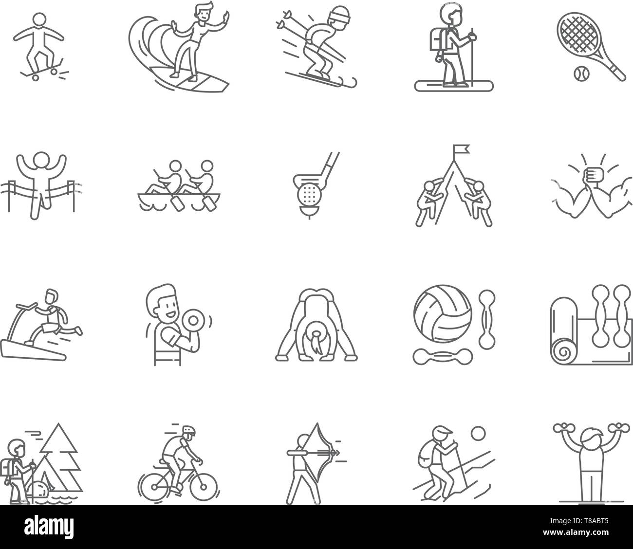Activities line icons, signs, vector set, outline illustration concept ...