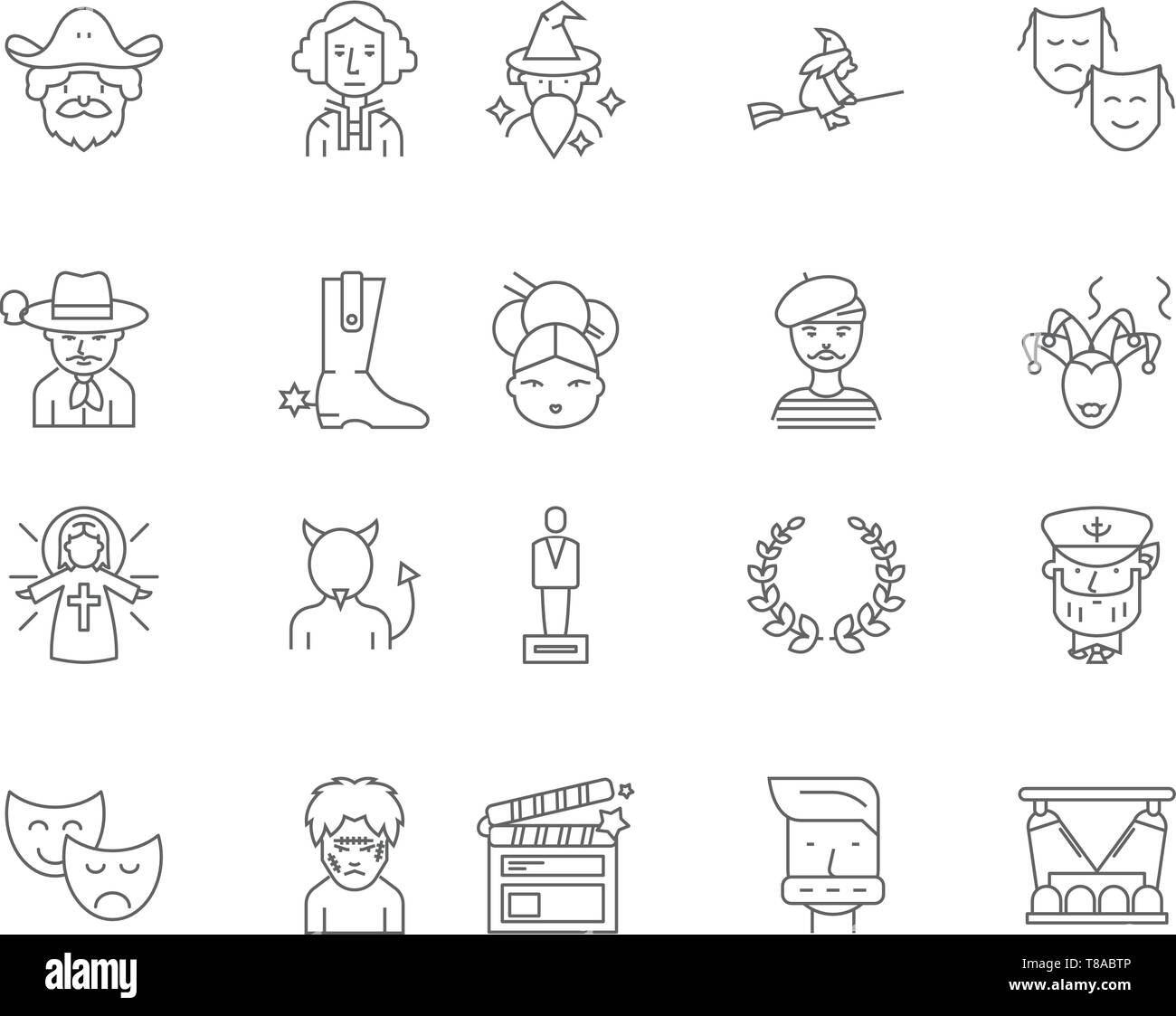 Actor line icons, signs, vector set, outline illustration concept Stock ...