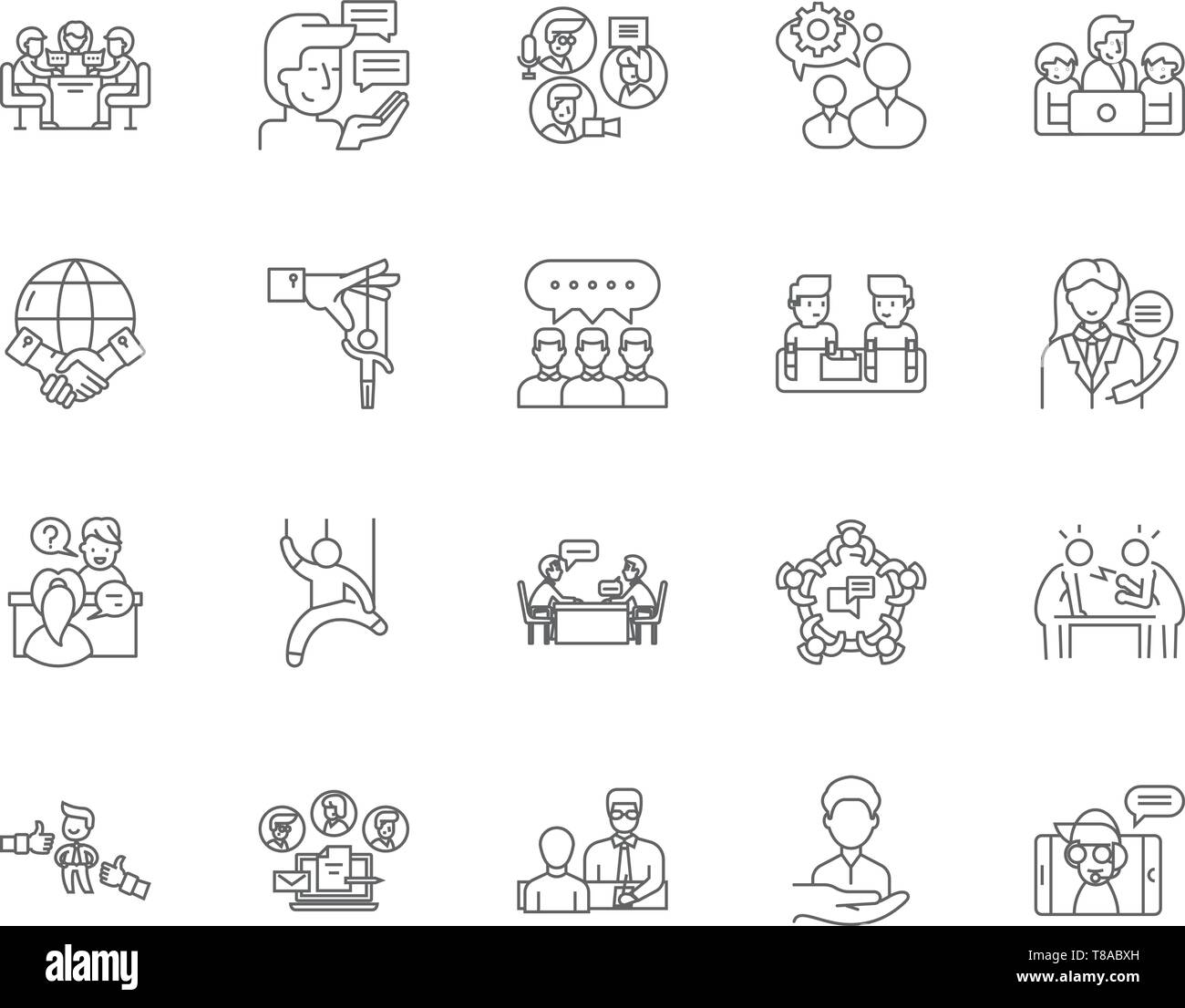 Advice line icons, signs, vector set, outline illustration concept ...