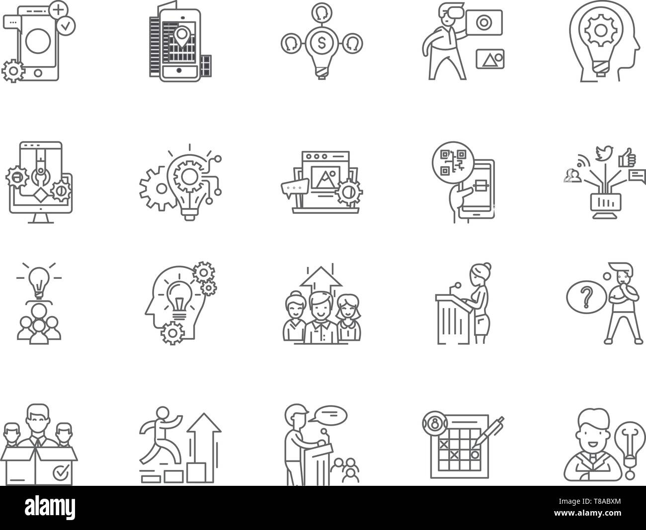 Advisor line icons, signs, vector set, outline illustration concept ...