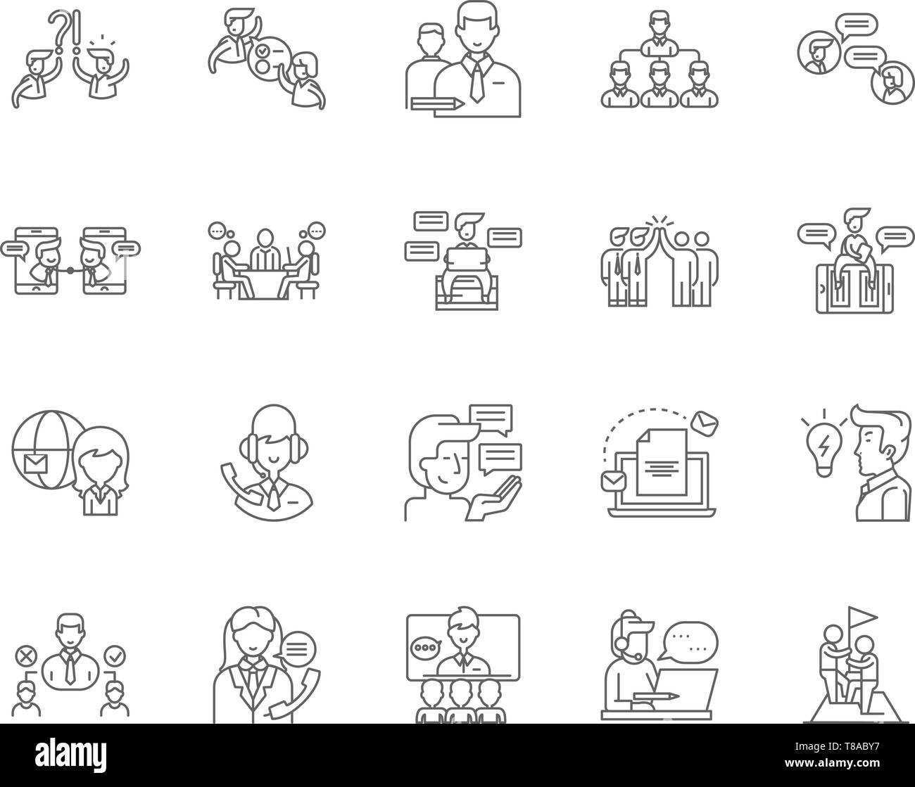 Advisory services line icons, signs, vector set, outline illustration ...