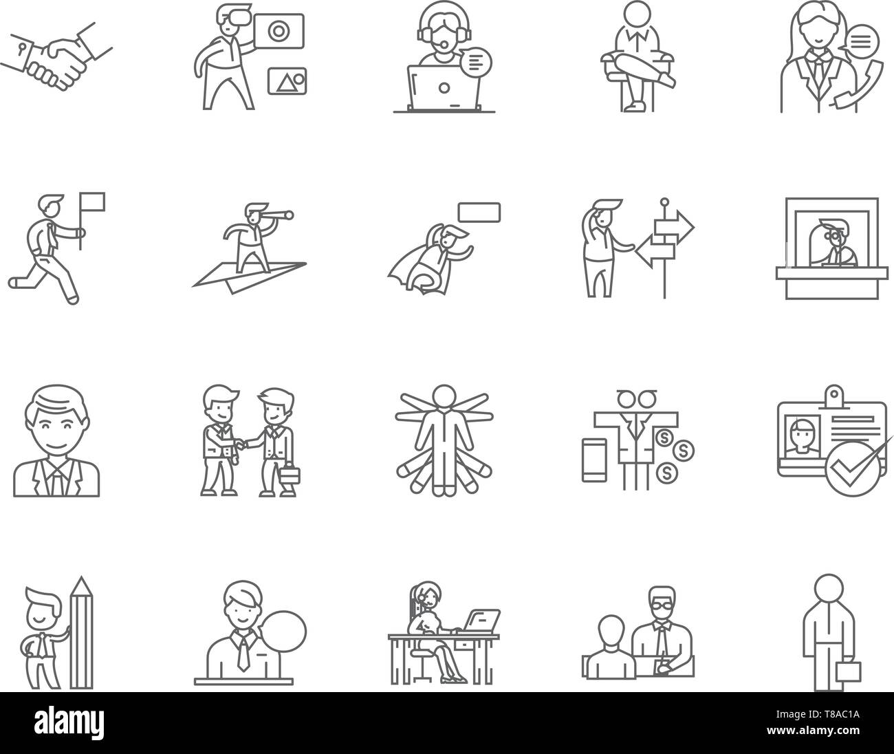 Agent line icons, signs, vector set, outline illustration concept Stock Vector Image & Art - Alamy