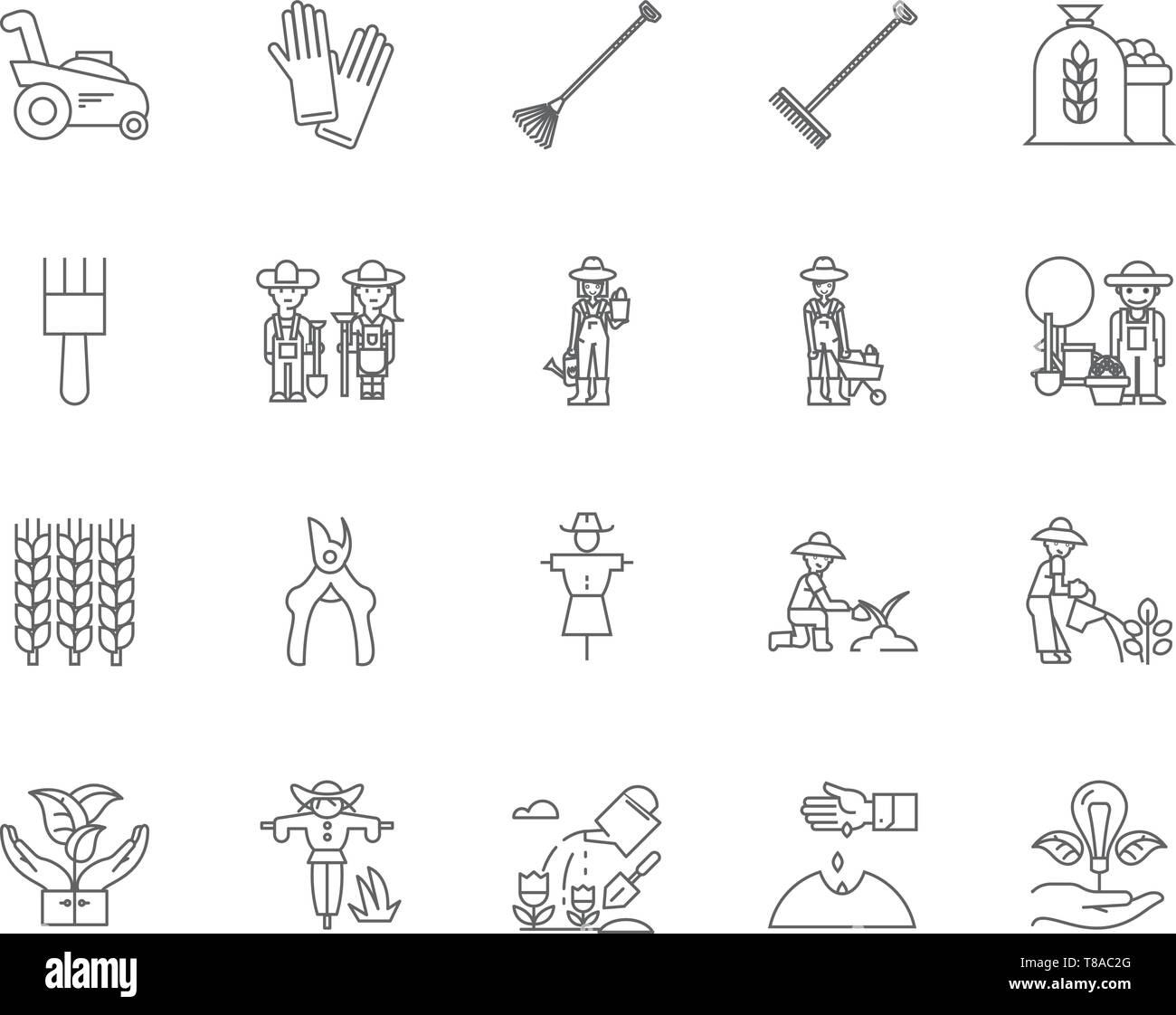 Agronomy line icons, signs, vector set, outline illustration concept ...
