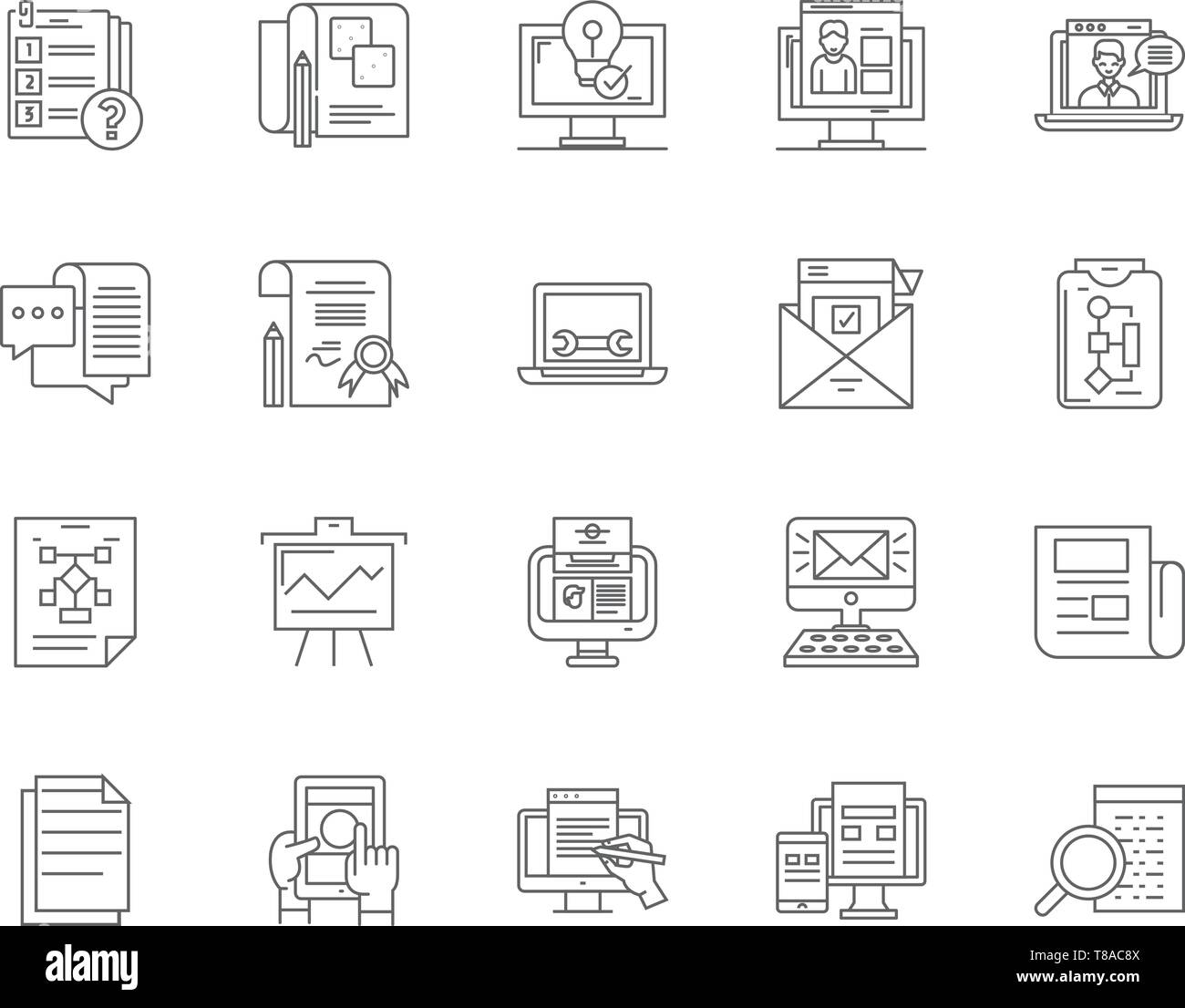 Api line icons, signs, vector set, outline illustration concept Stock ...