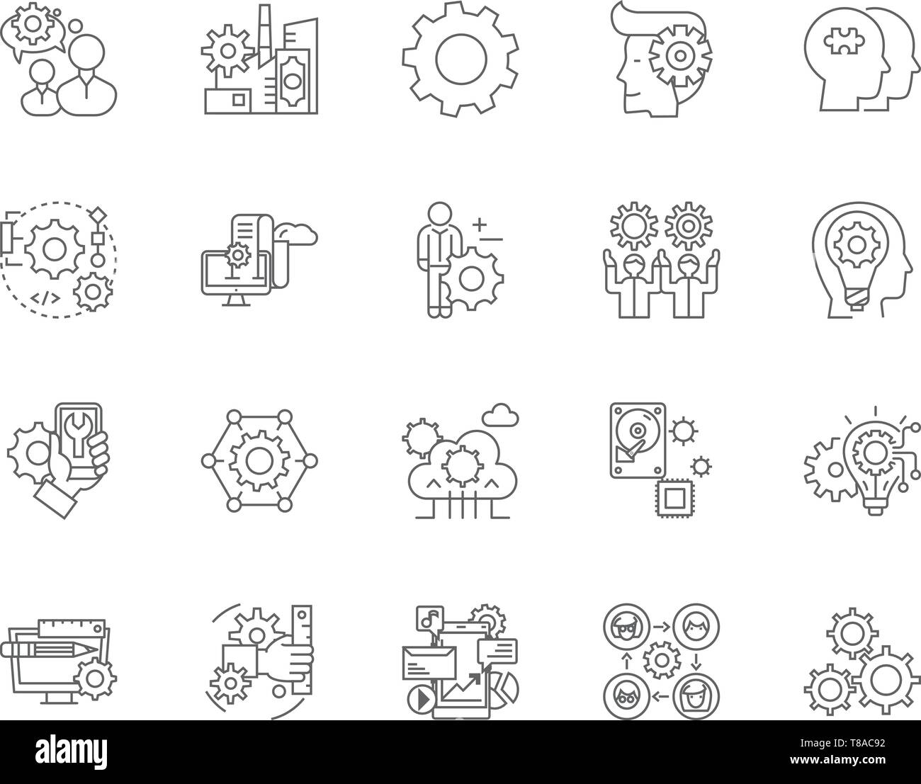 App developer line icons, signs, vector set, outline illustration ...