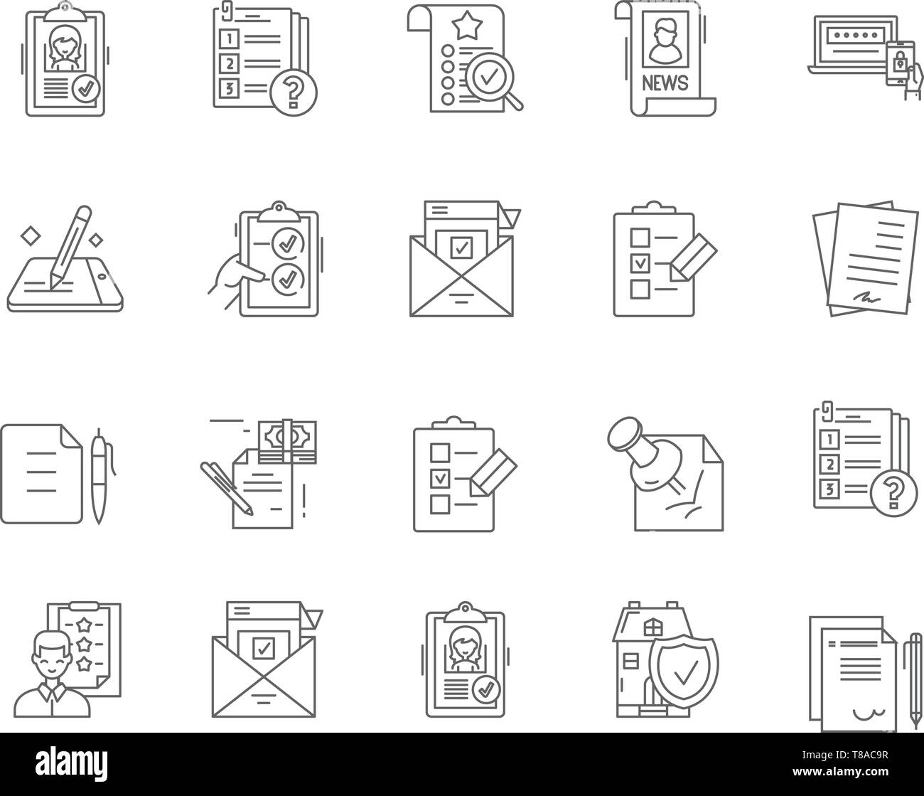 Appointment line icons, signs, vector set, outline illustration concept ...