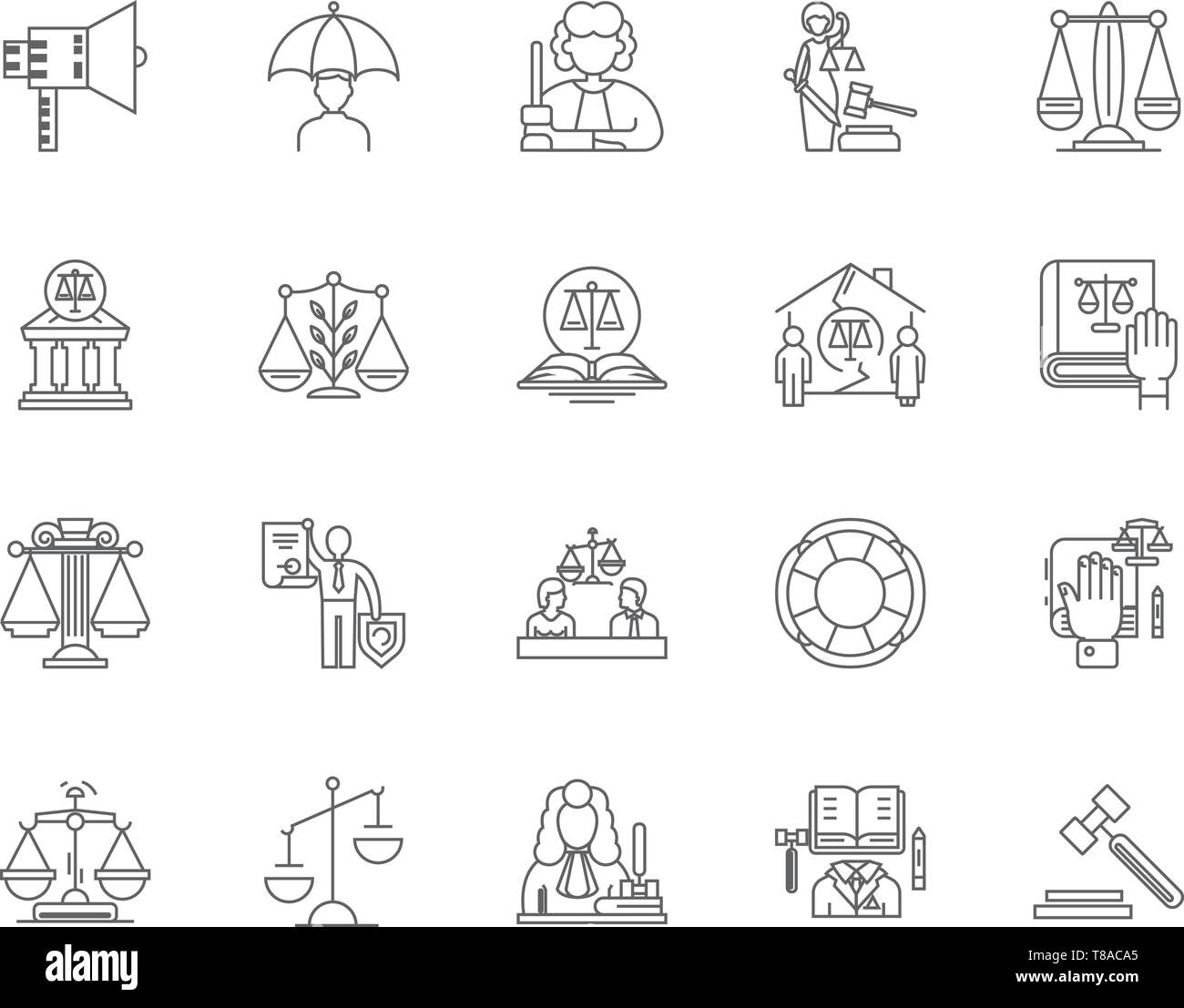 Arbitration line icons, signs, vector set, outline illustration concept ...