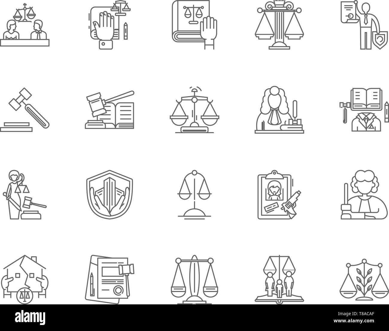 Arbitrators line icons, signs, vector set, outline illustration concept ...