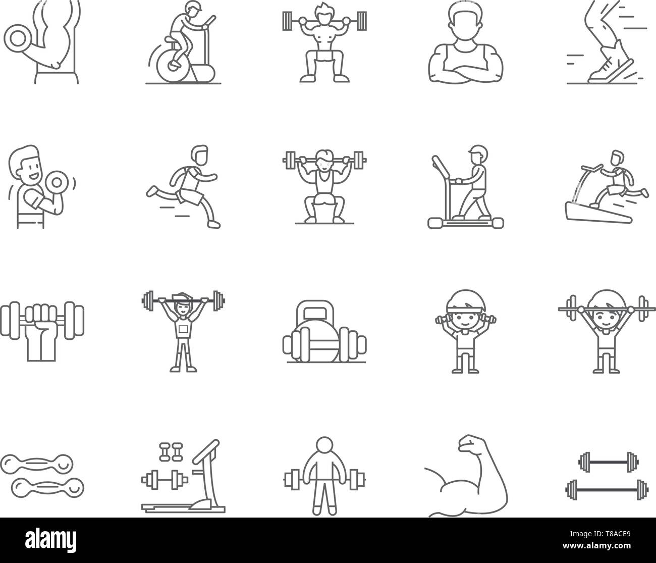 Athletics line icons, signs, vector set, outline illustration concept ...