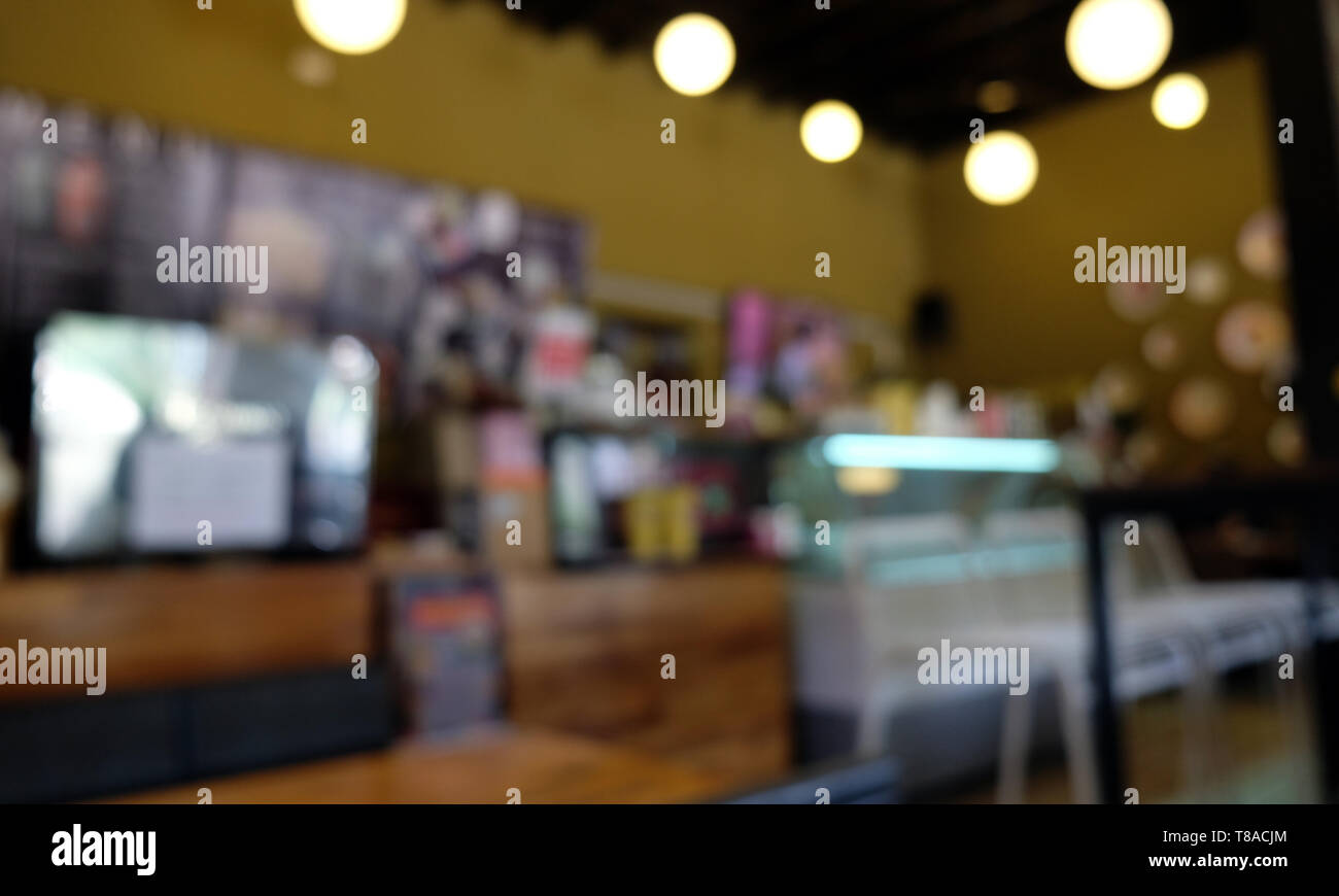 Blur coffee shop - cafe blurred with bokeh background, vintage style ...