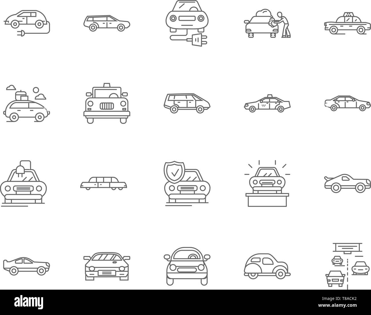 Automobile line icons, signs, vector set, outline illustration concept ...