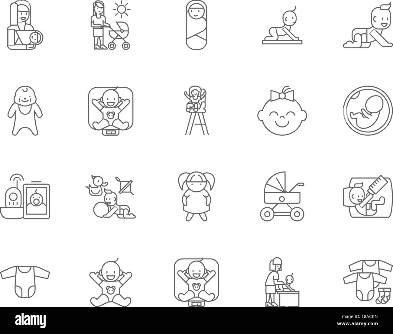 Baby line icons, signs, vector set, outline illustration concept Stock ...