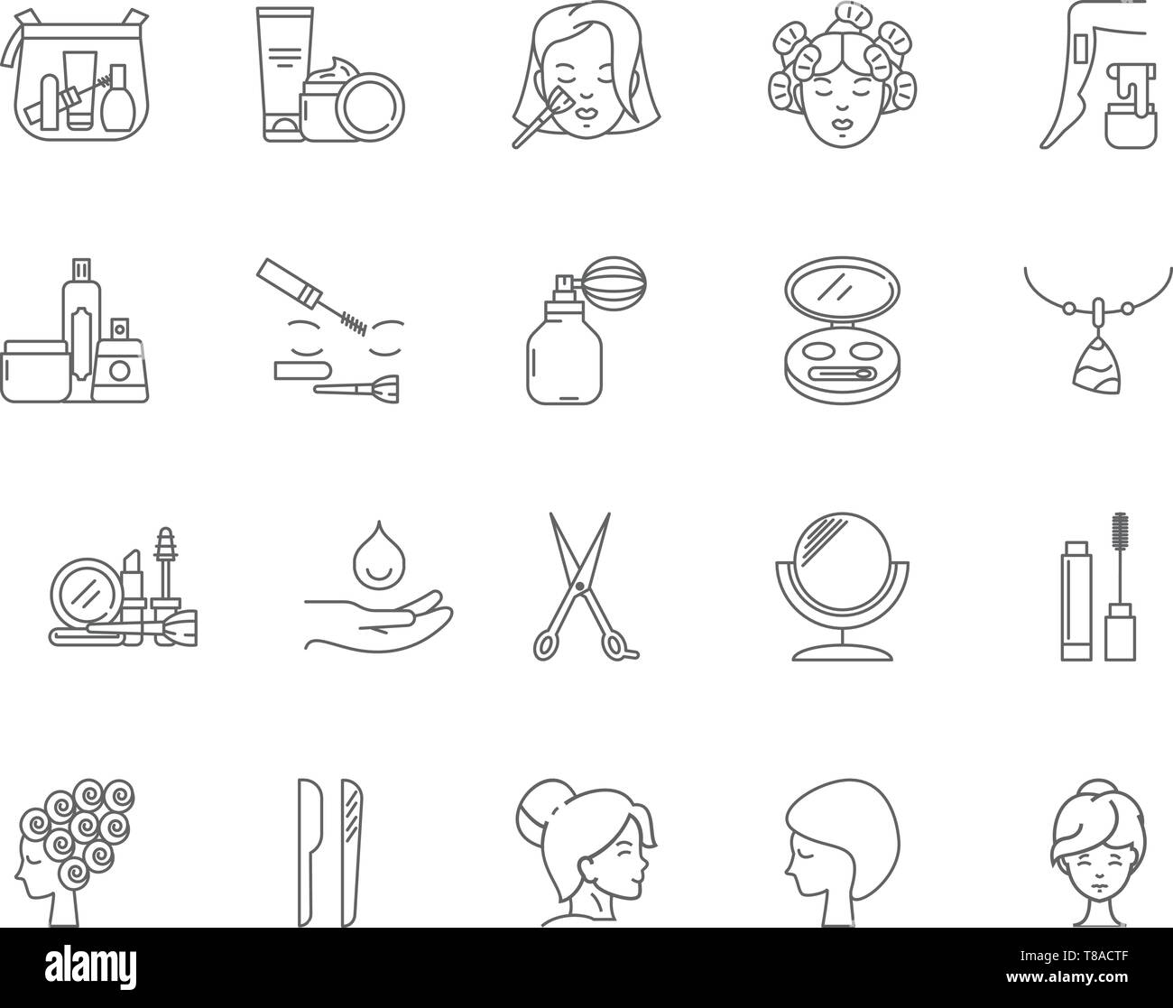 Beauty line icons, signs, vector set, outline illustration concept ...
