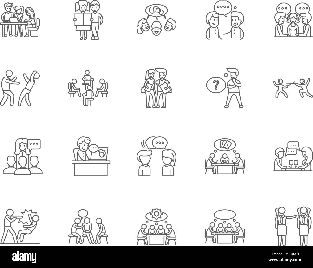 Bet line icons, signs, vector set, outline illustration concept Stock ...