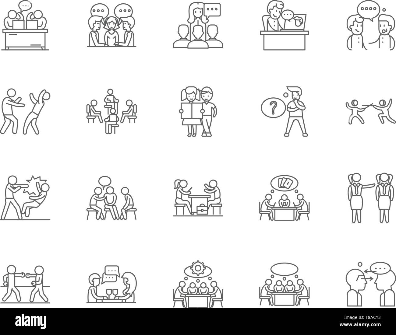 Bet line icons, signs, vector set, outline illustration concept Stock ...