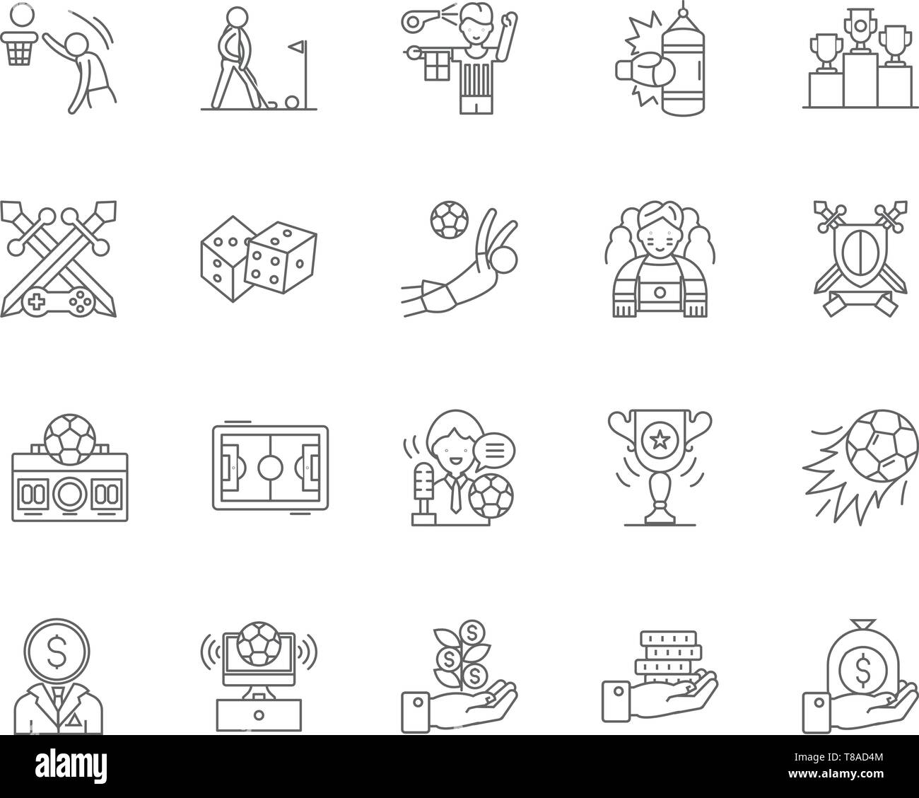 Bookmakers line icons, signs, vector set, outline illustration concept ...
