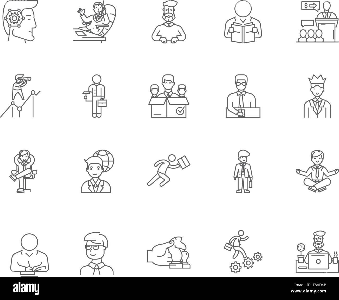 Boss line icons, signs, vector set, outline illustration concept Stock ...