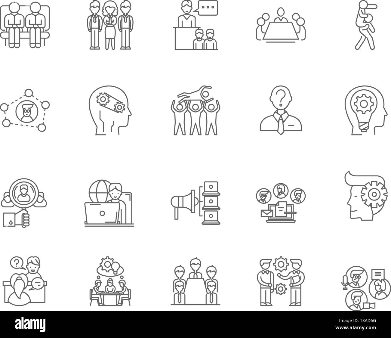 Brainstorm line icons, signs, vector set, outline illustration concept ...