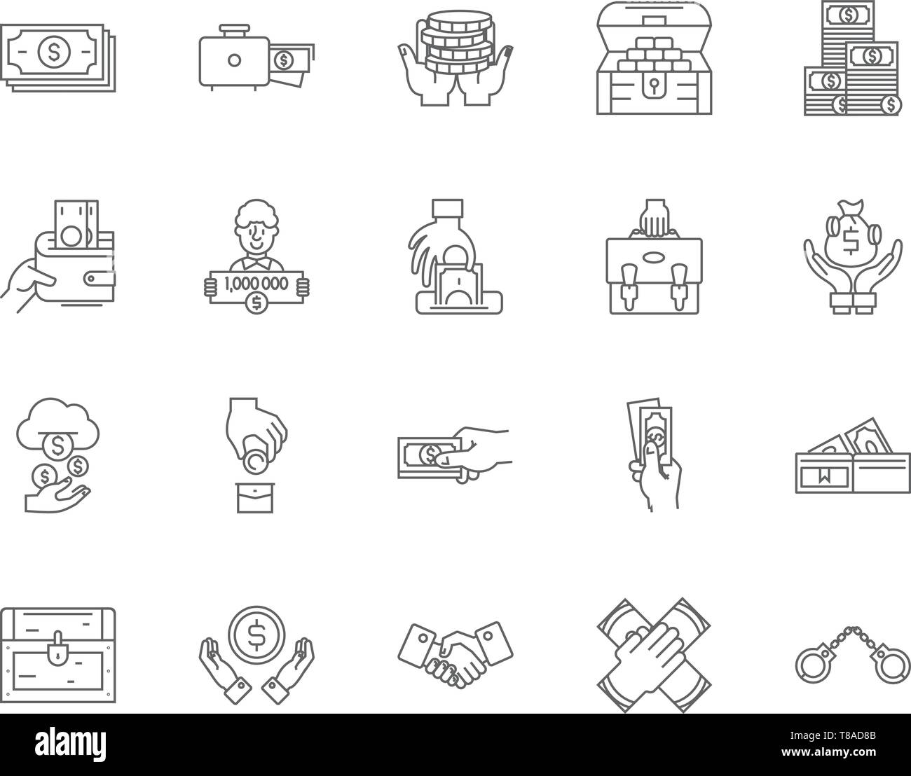 Bribery and corruption line icons, signs, vector set, outline illustration concept Stock Vector ...