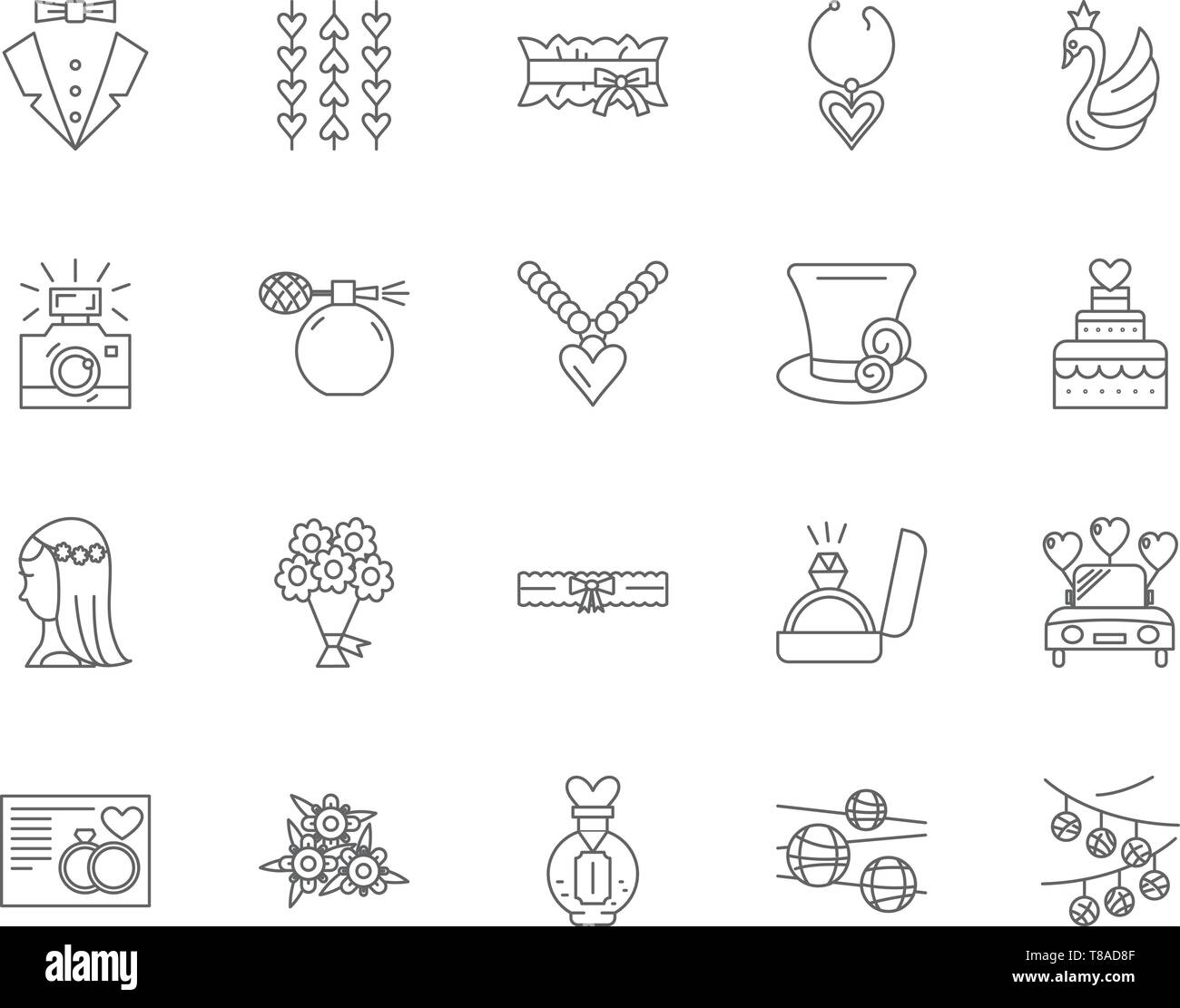 Bridal shop line icons, signs, vector set, outline illustration concept ...