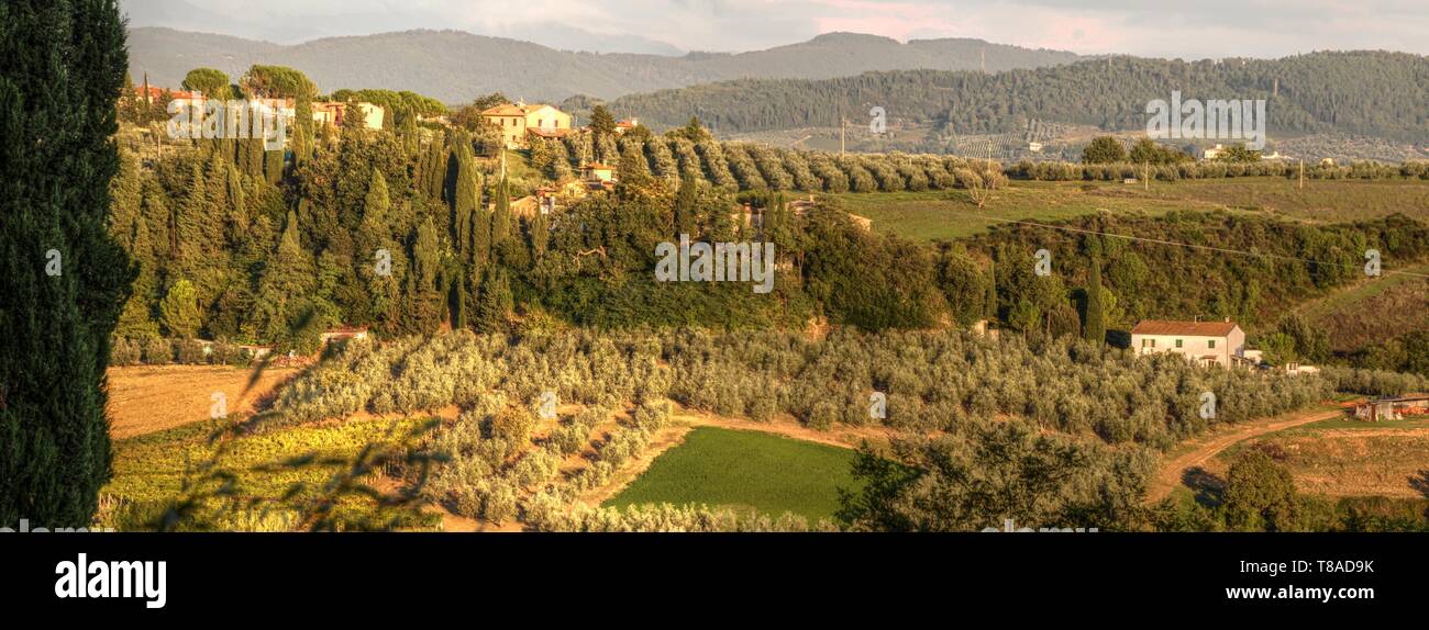 Landscape of rural Tuscany near Florence Stock Photo - Alamy