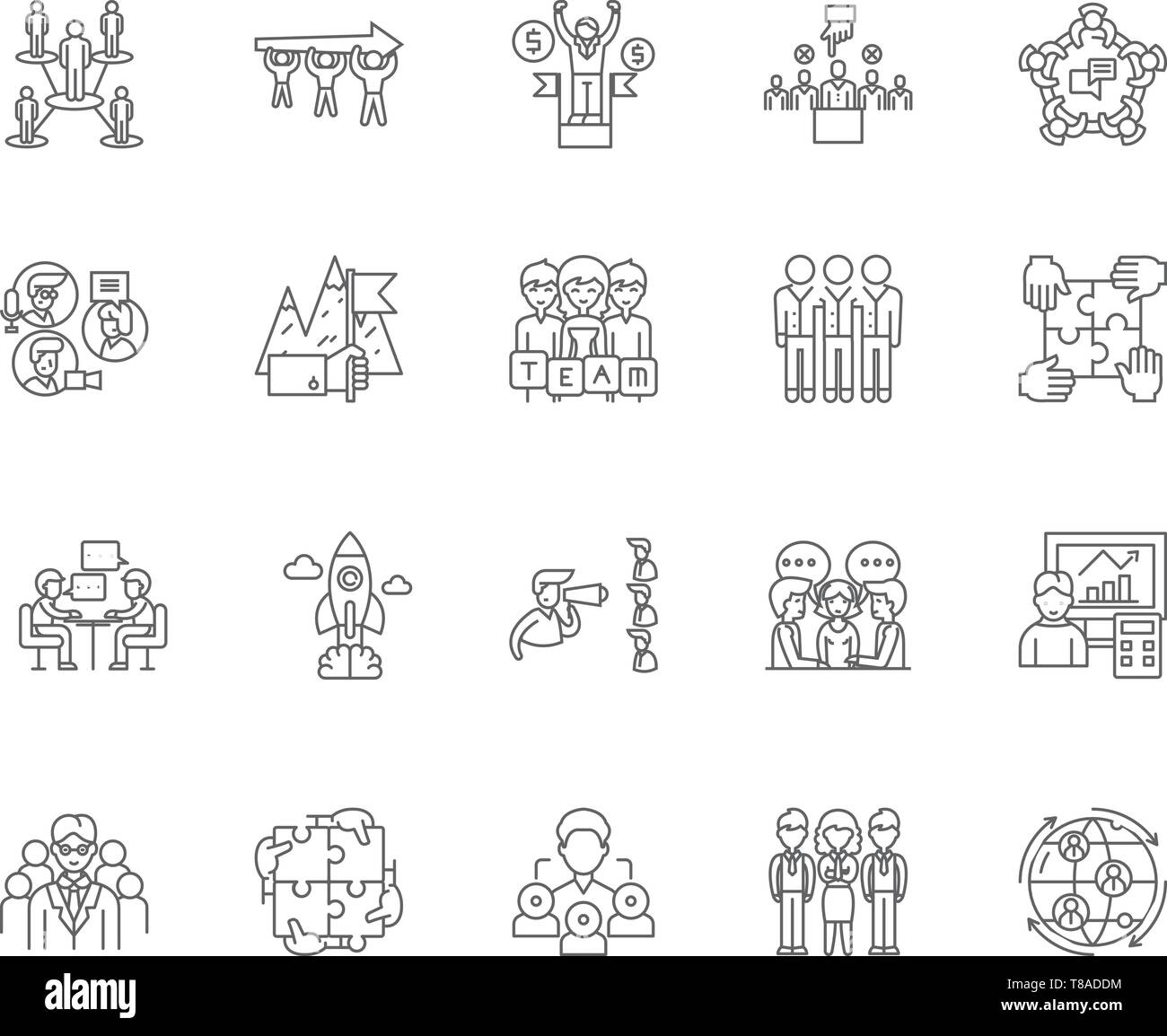 Business clubs line icons, signs, vector set, outline illustration ...