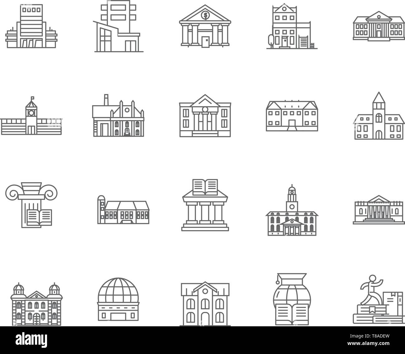 Business credit institution line icons, signs, vector set, outline ...
