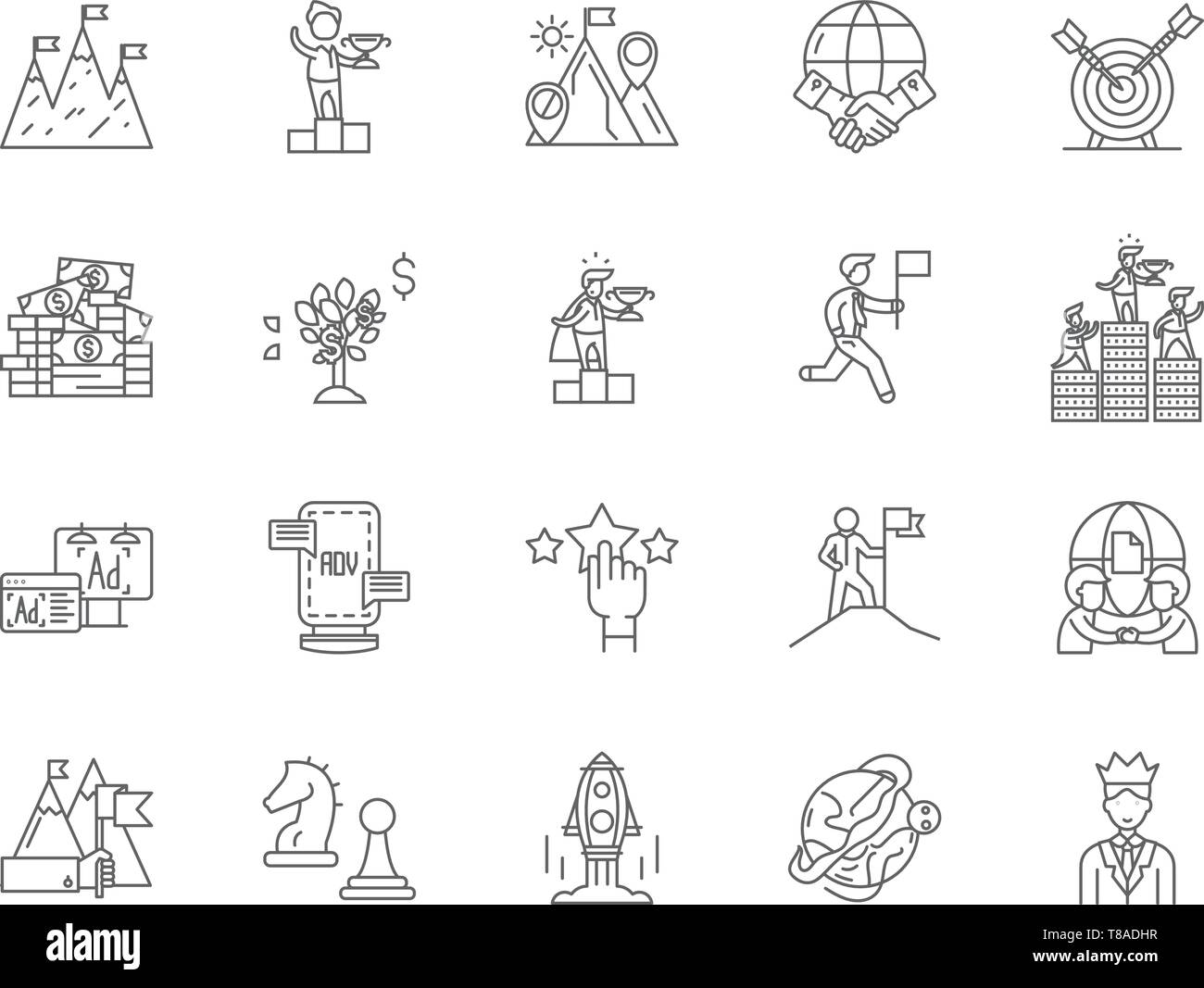 Business opportunities line icons, signs, vector set, outline ...