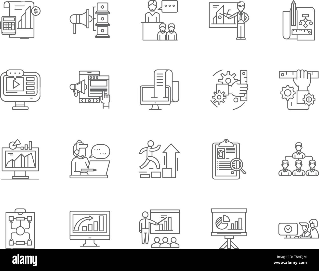 Business school line icons, signs, vector set, outline illustration ...
