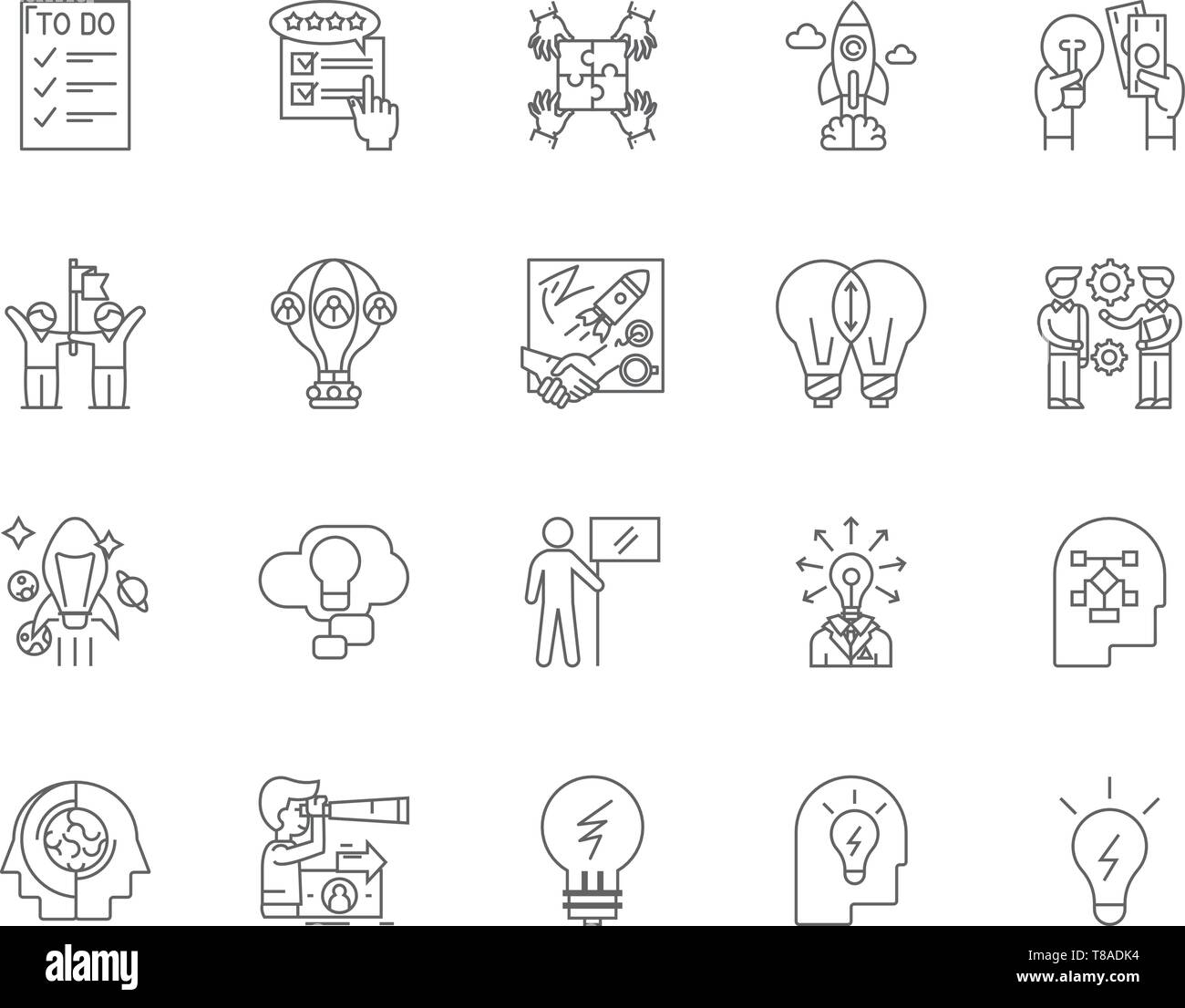 Business solutions line icons, signs, vector set, outline illustration ...