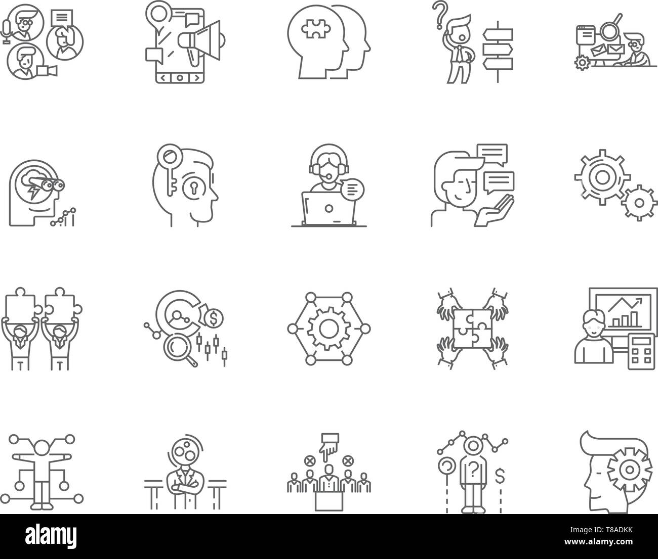 Business thinking line icons, linear signs, vector set, outline concept ...