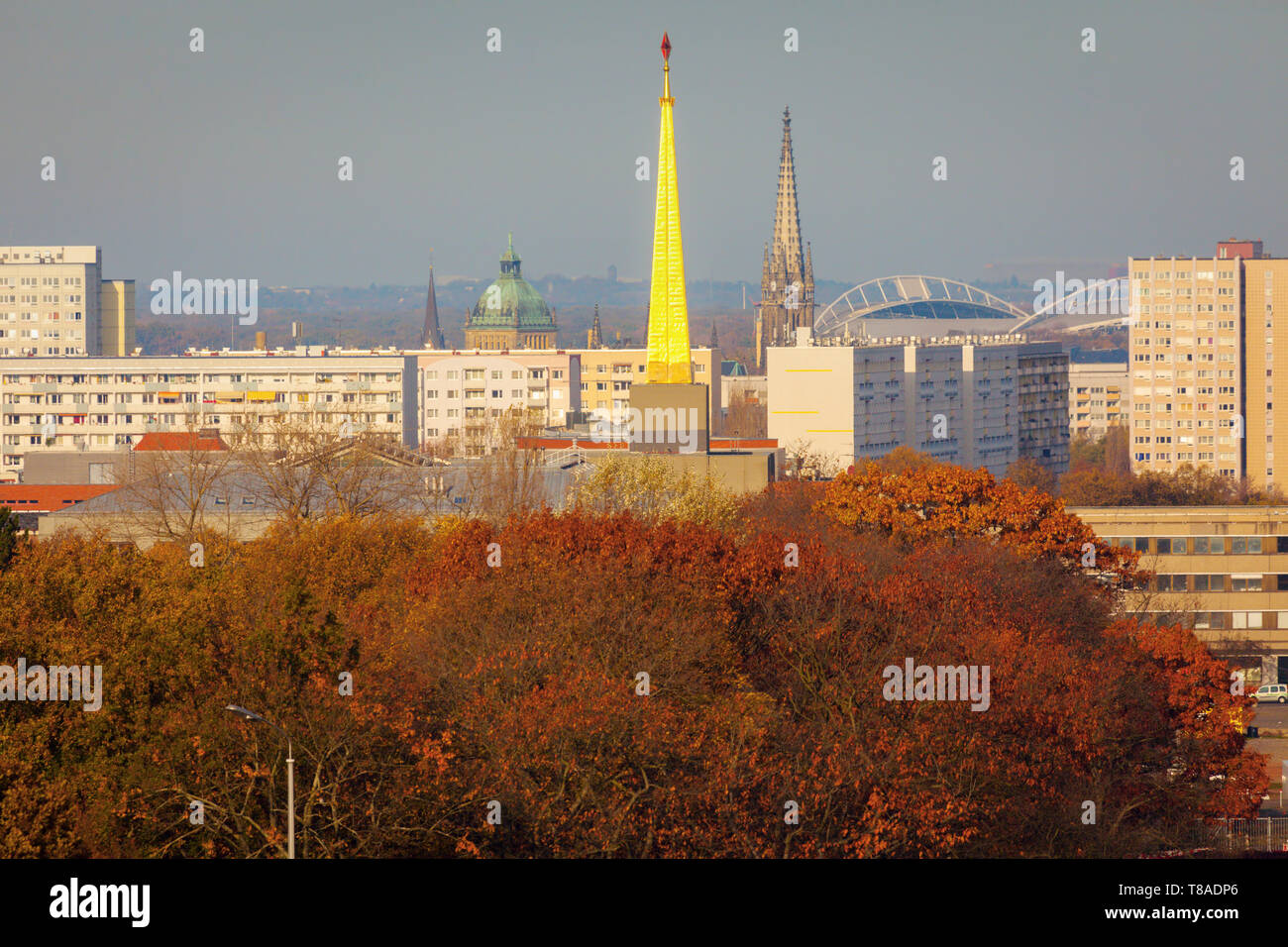 Architecture of Leipzig at night. Leipzig, Saxony, Germany Stock Photo ...