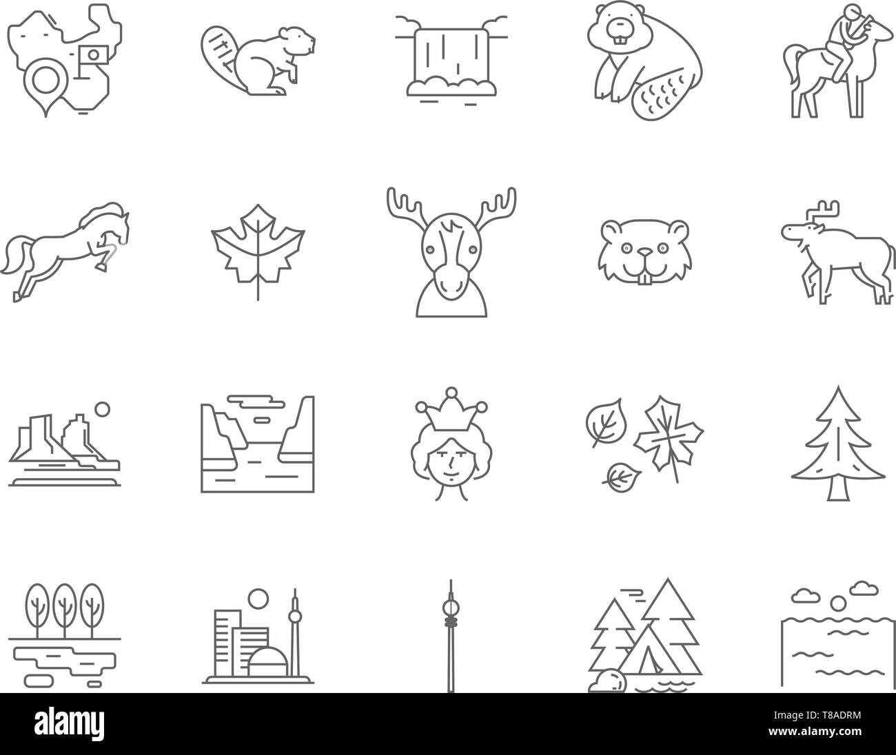 Canada line icons, signs, vector set, outline illustration concept ...