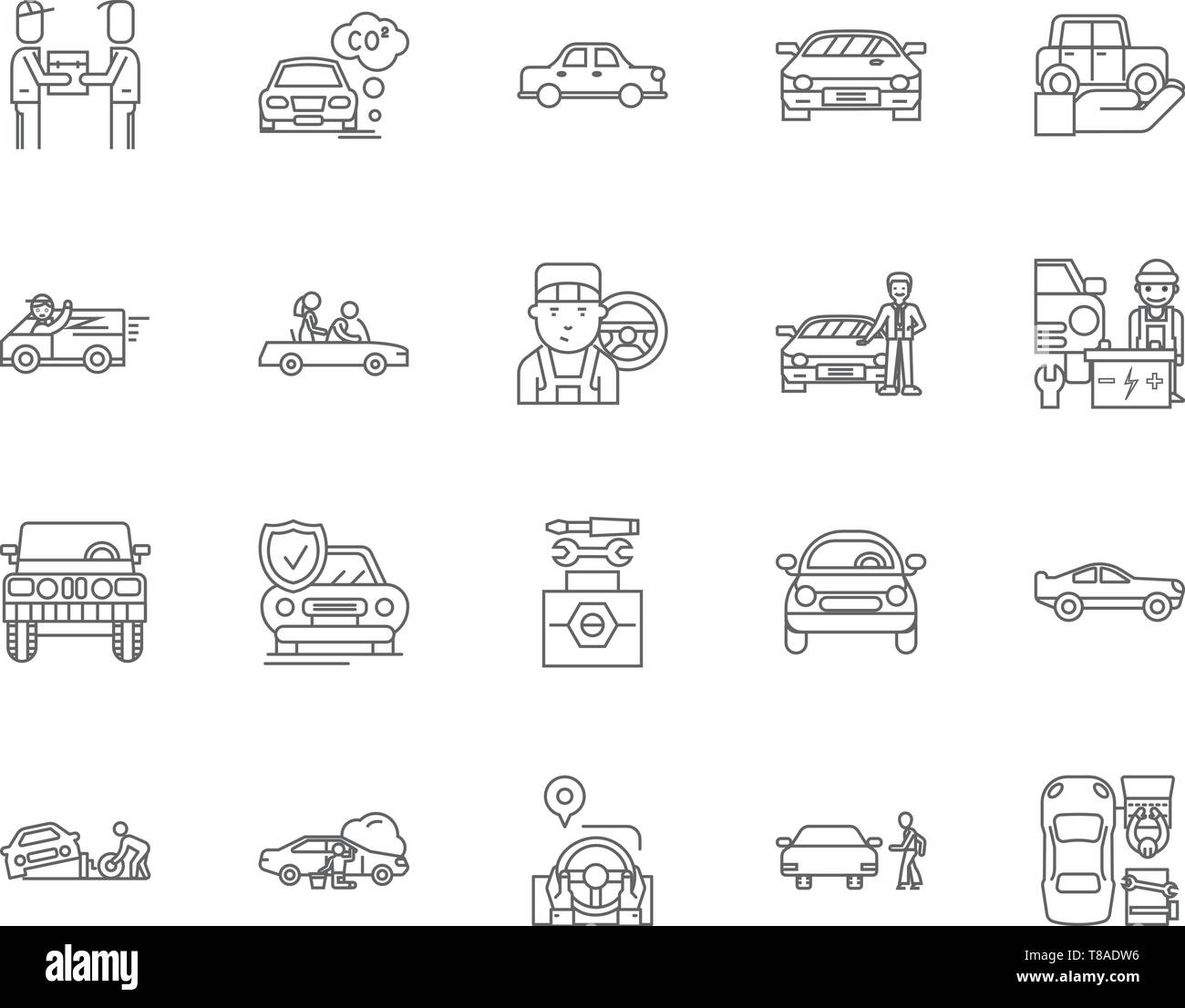 Car resale line icons, signs, vector set, outline illustration concept ...