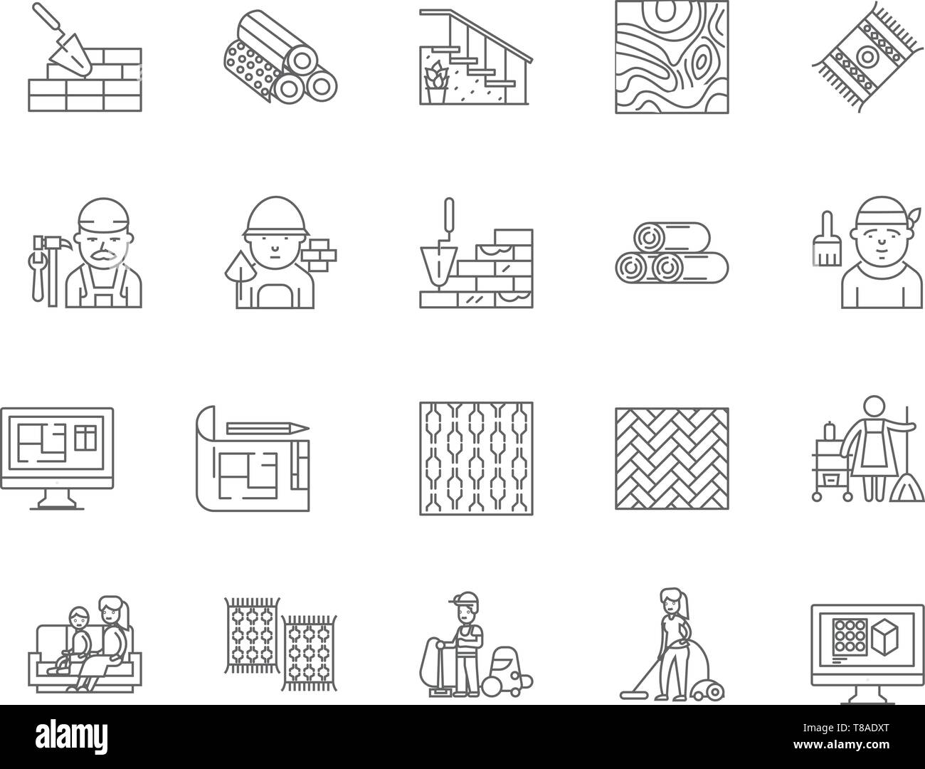 Carpentry line icons, signs, vector set, outline illustration concept ... Carpentry line icons, signs, vector set, outline illustration concept ...