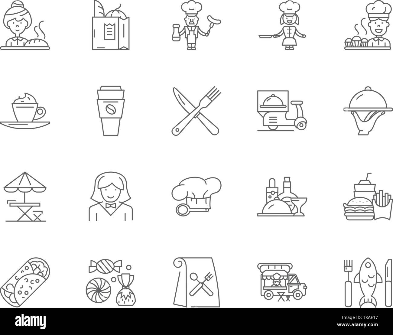 Catering company line icons, signs, vector set, outline illustration concept Stock Vector Image ...