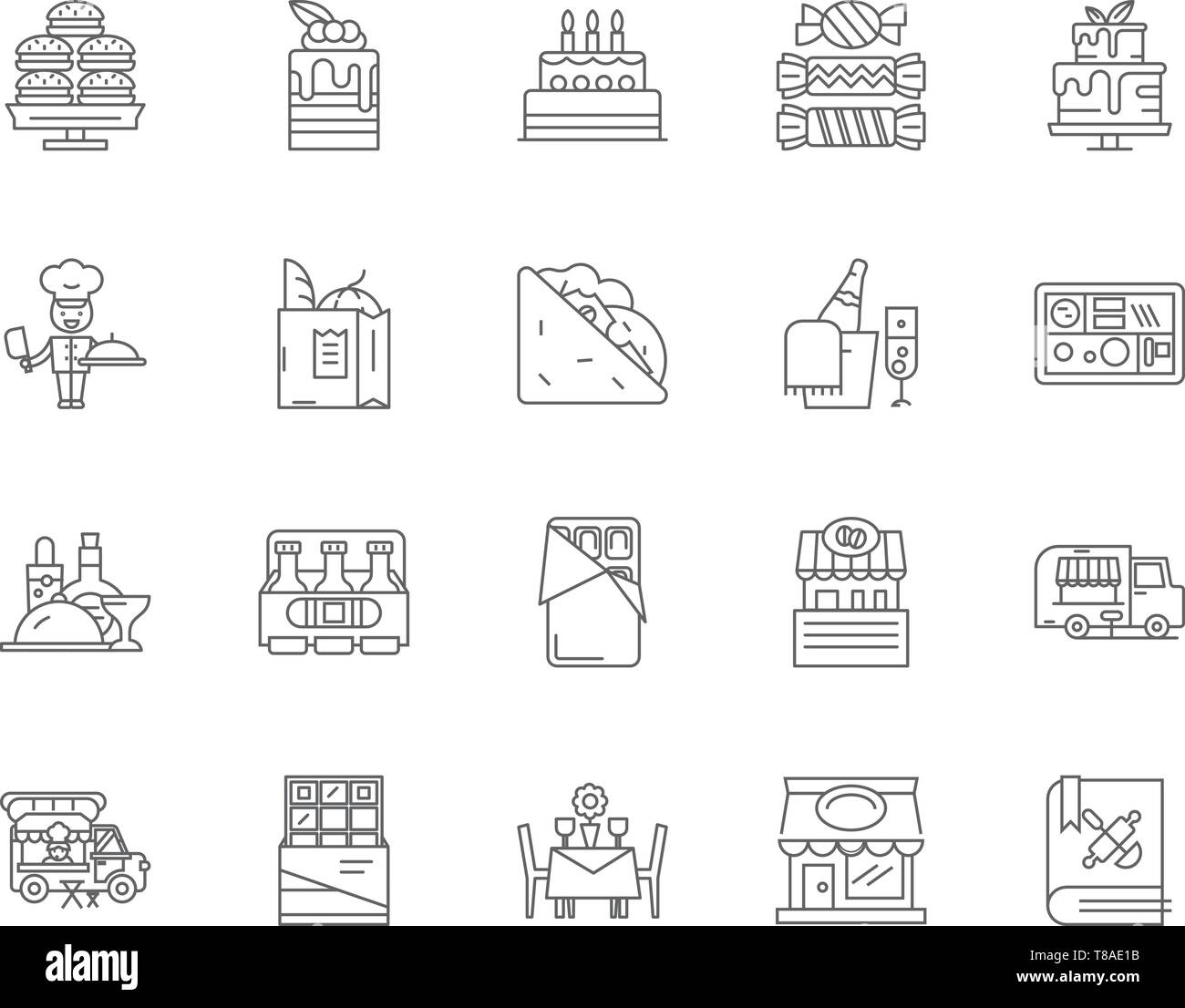 Catering services line icons, signs, vector set, outline illustration concept Stock Vector Image ...