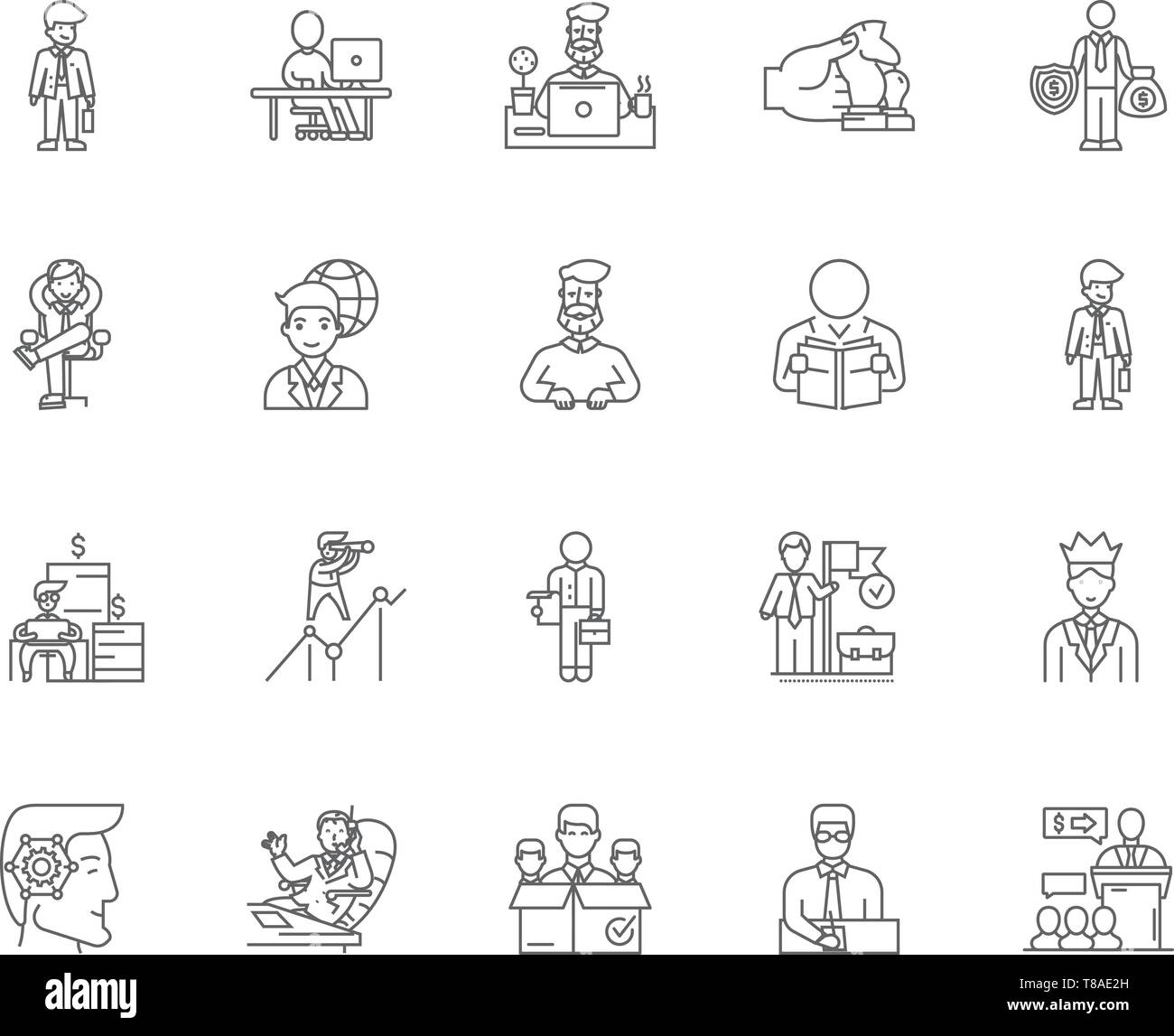 Ceo line icons, signs, vector set, outline illustration concept Stock ...
