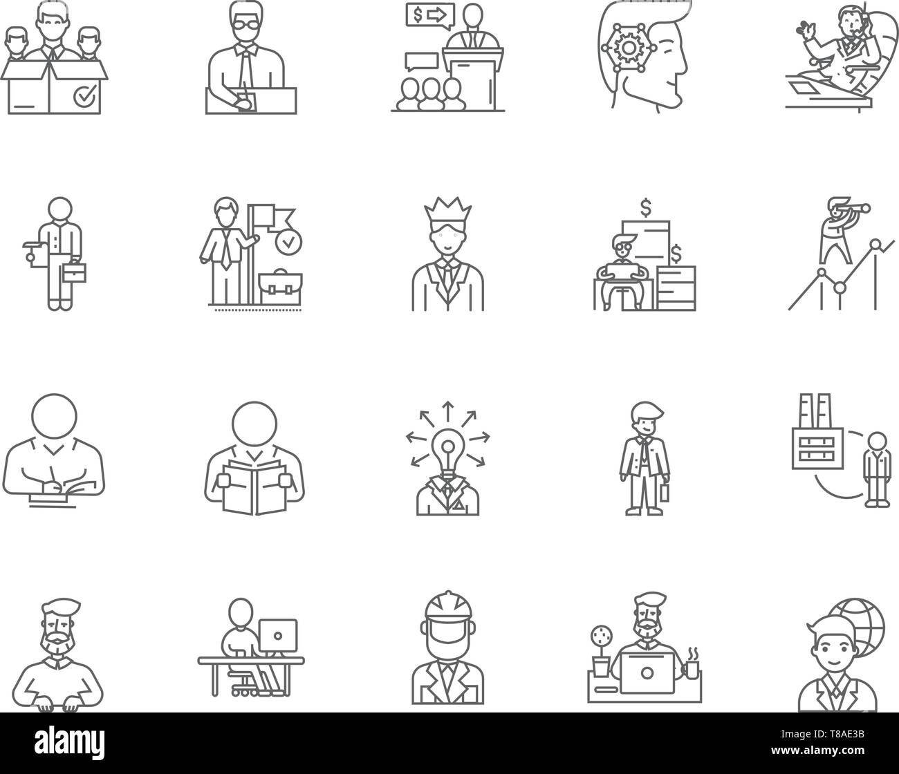 Chairman line icons, signs, vector set, outline illustration concept ...