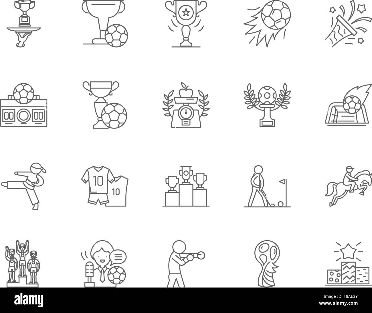 Champion line icons, signs, vector set, outline illustration concept ...