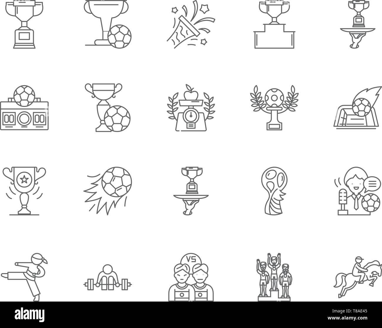 Championship line icons, signs, vector set, outline illustration ...
