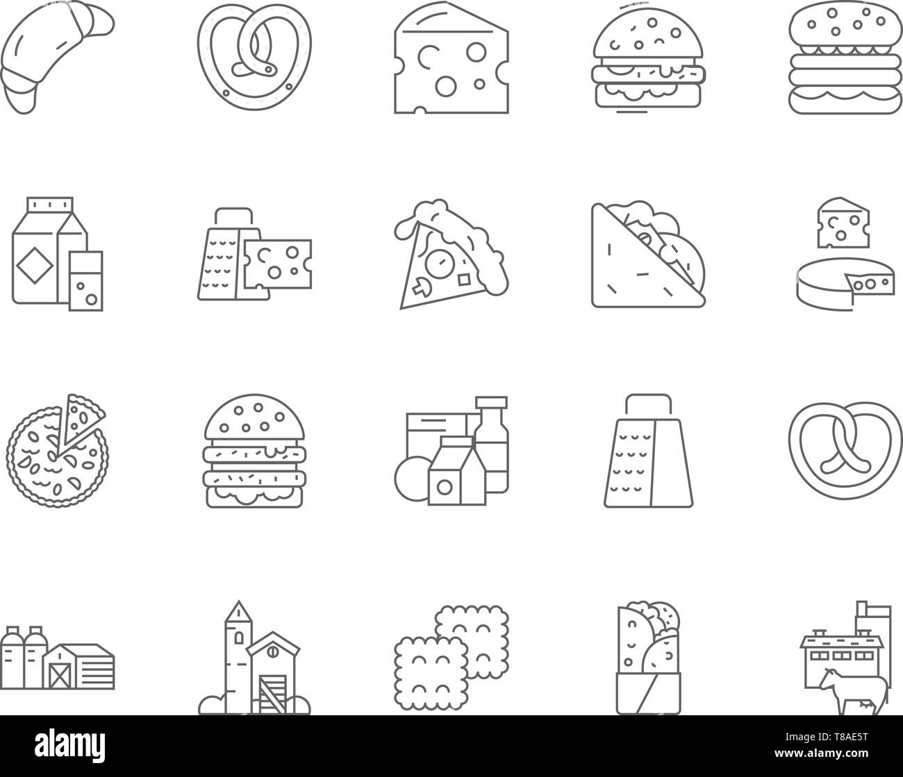Cheese line icons, signs, vector set, outline illustration concept ...