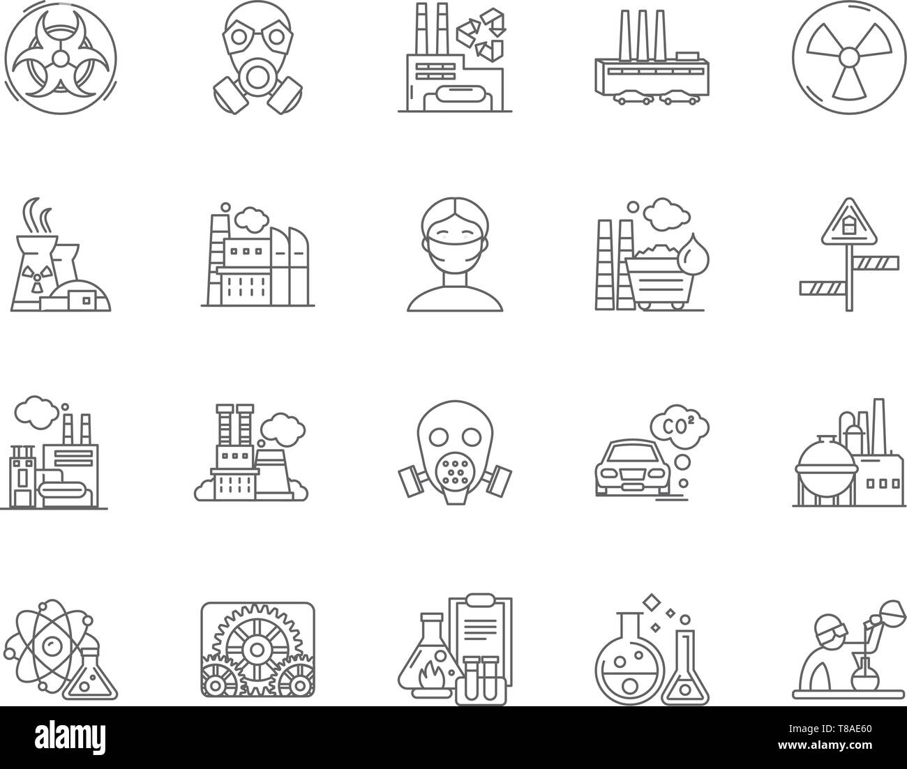 Chemicals products line icons, signs, vector set, outline illustration ...