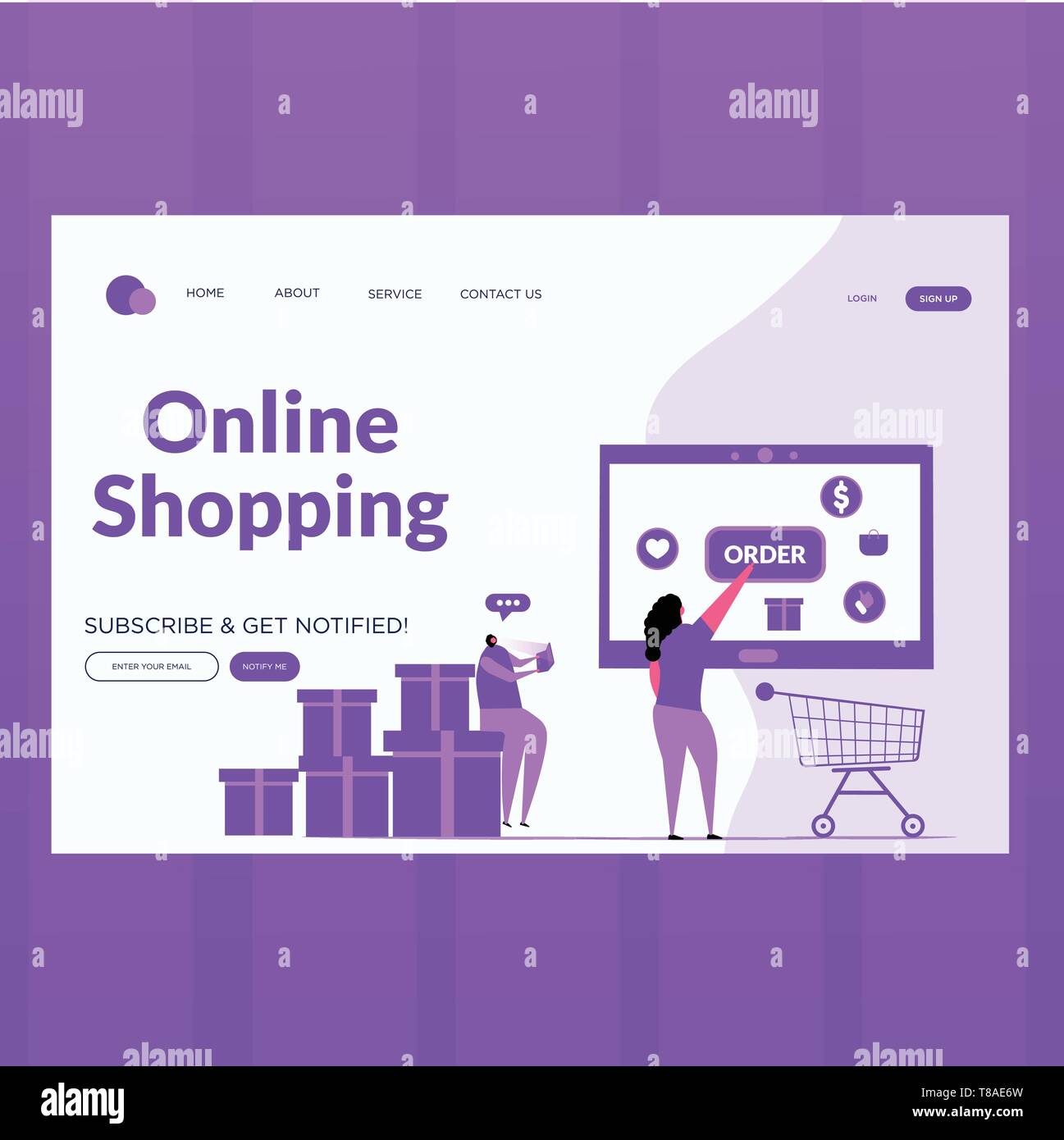 Order online shopping concept with character. Flat illustration ...