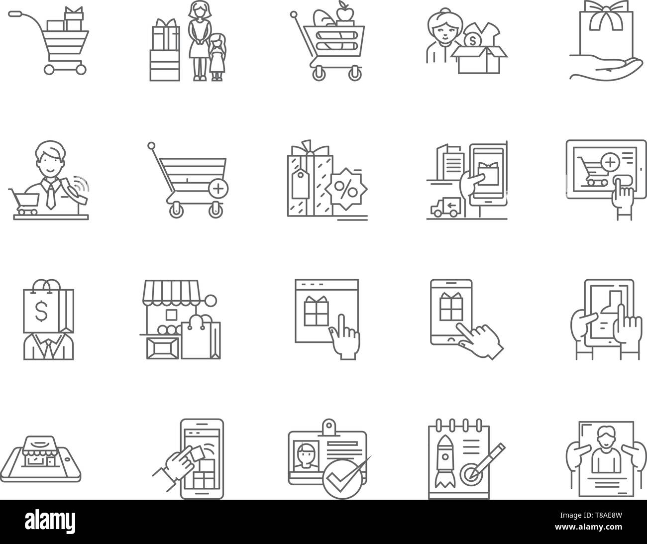 Choice line icons, signs, vector set, outline illustration concept ...