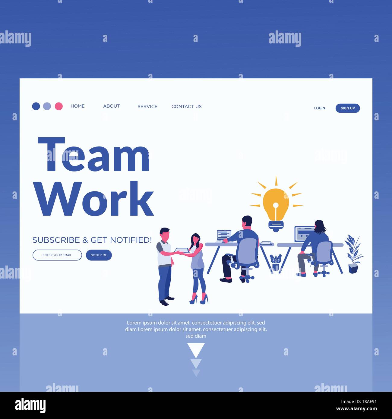 Creative process landing page Stock Vector Images - Alamy