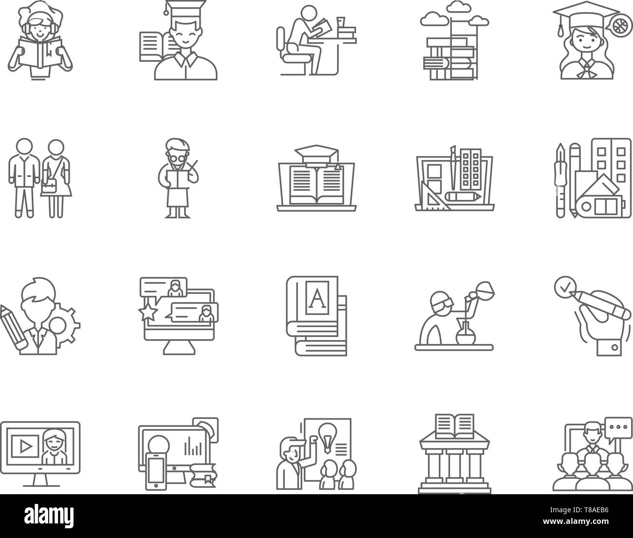 Class line icons, signs, vector set, outline illustration concept Stock ...