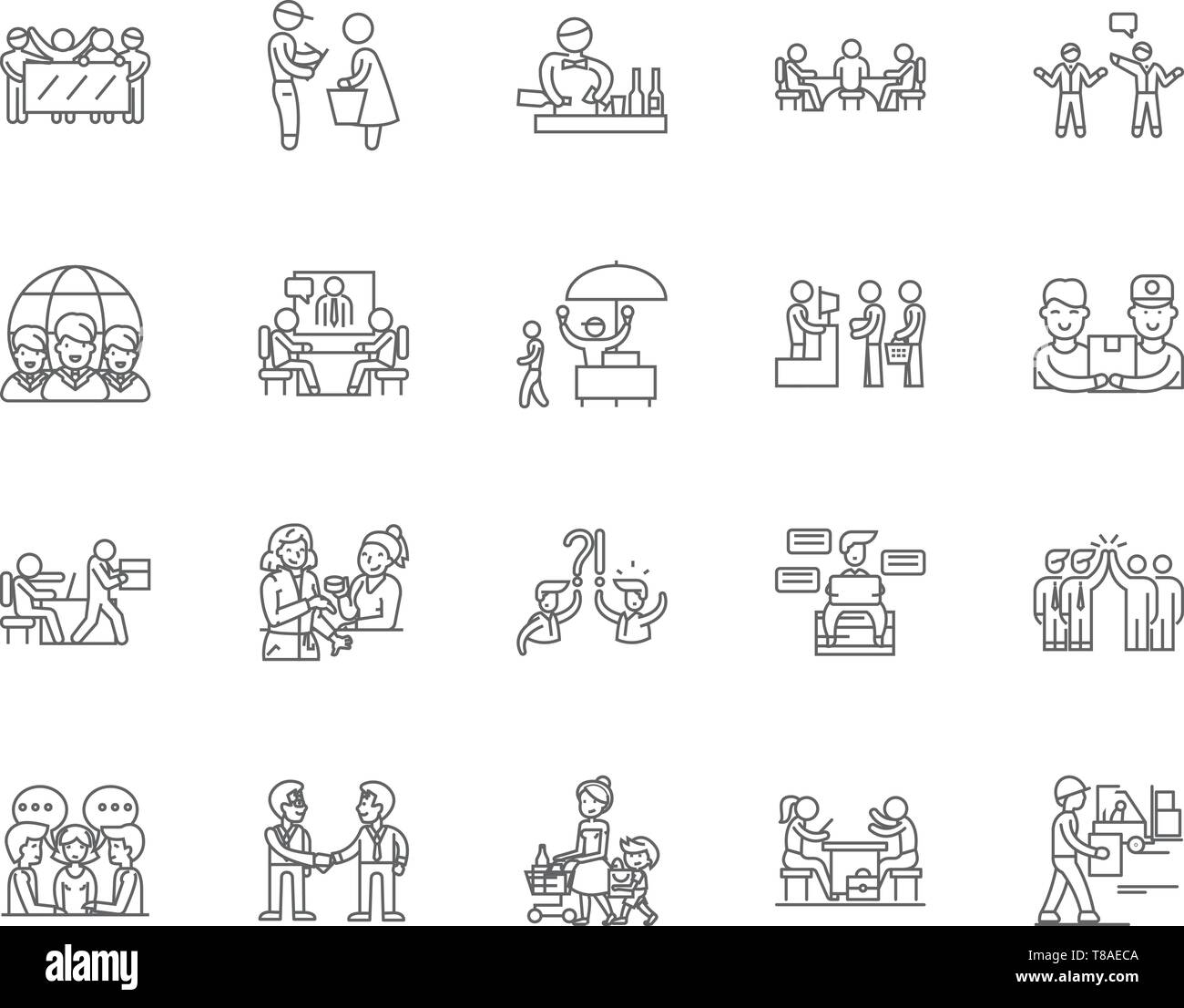 Client line icons, signs, vector set, outline illustration concept ...